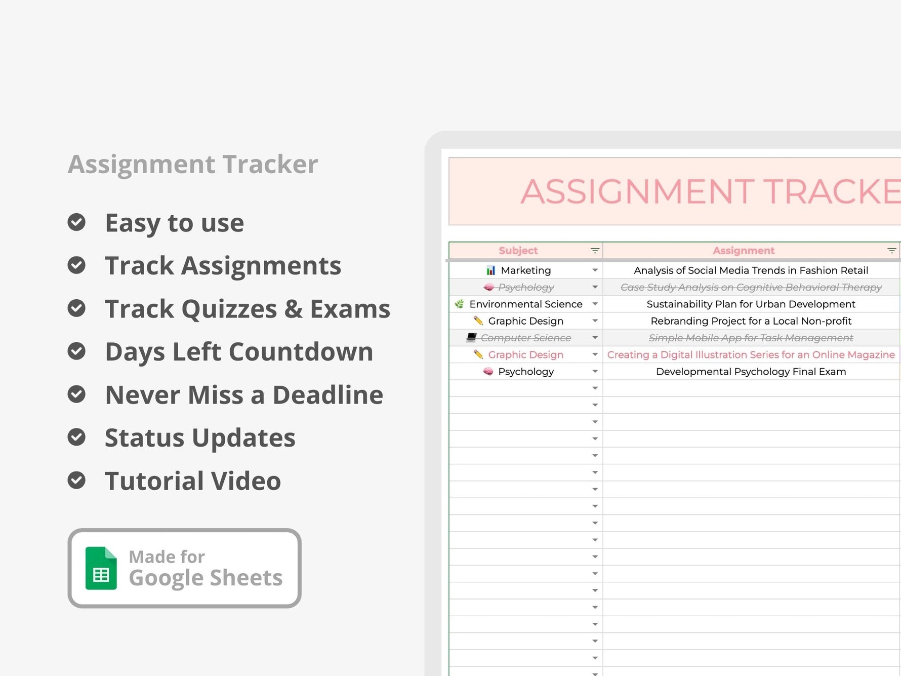 Assignment Tracker – youplanners