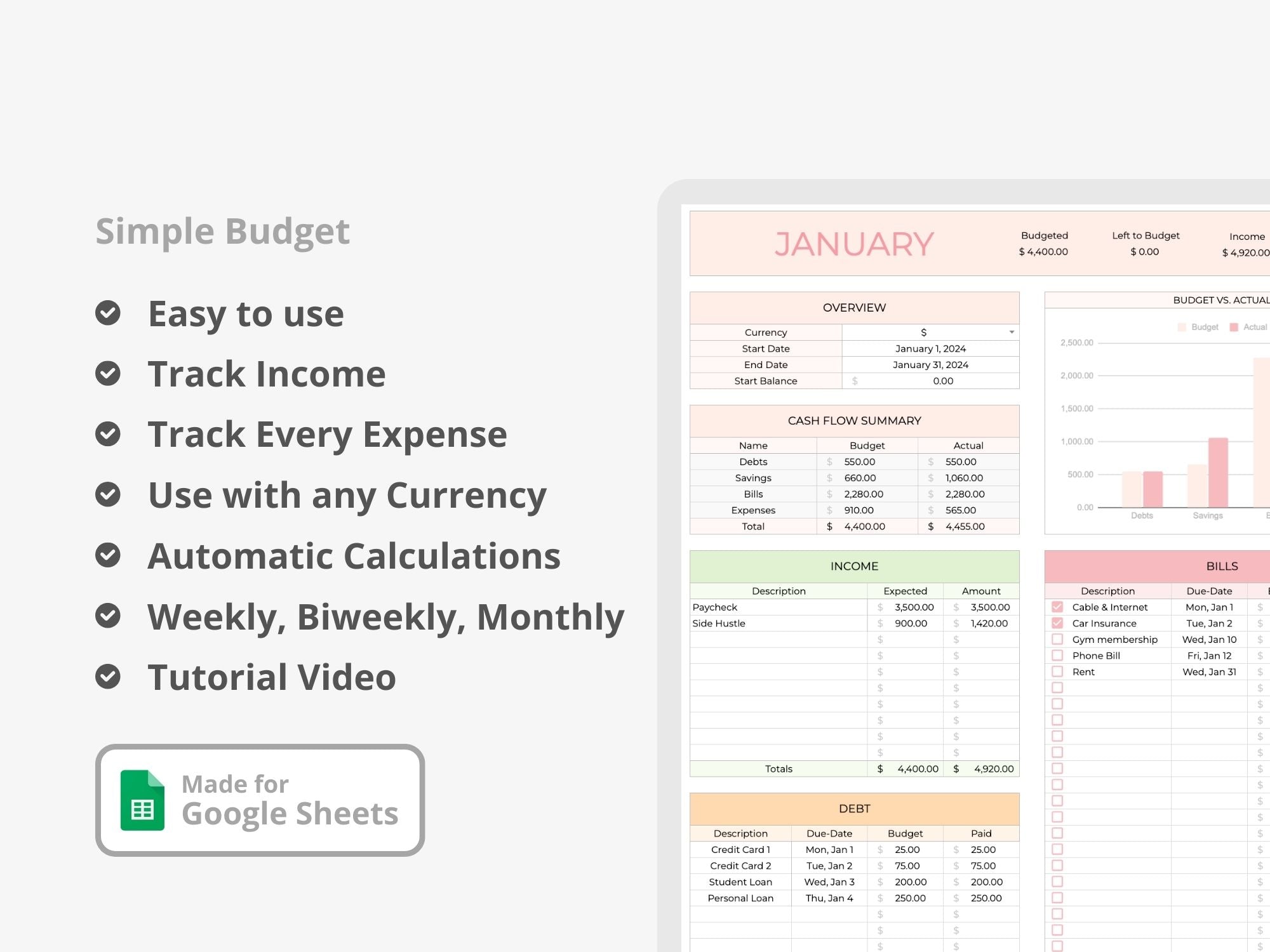 Simple Budget – youplanners