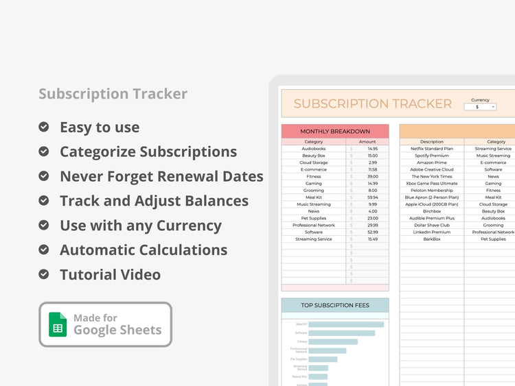 Subscription Tracker – youplanners